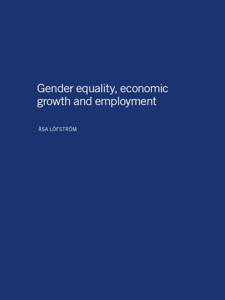 Gender Equality, Economic | PDF | Economic Growth | Gender