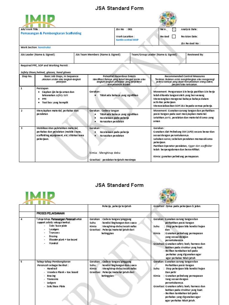 Jsa Scaffolding | PDF
