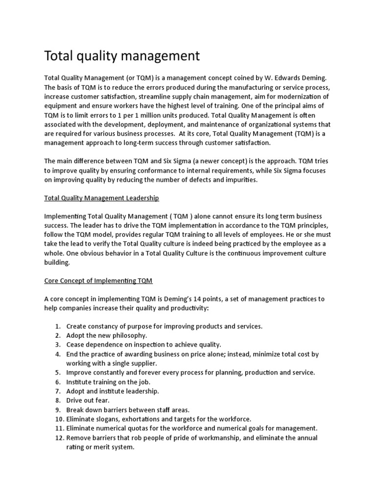 TQM SS Rad | Download Free PDF | Six Sigma | Software Development Process