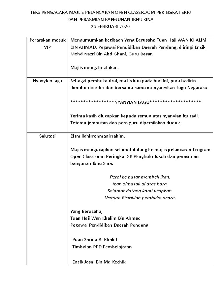 Pelancaran Open Classroom SKPJ | PDF