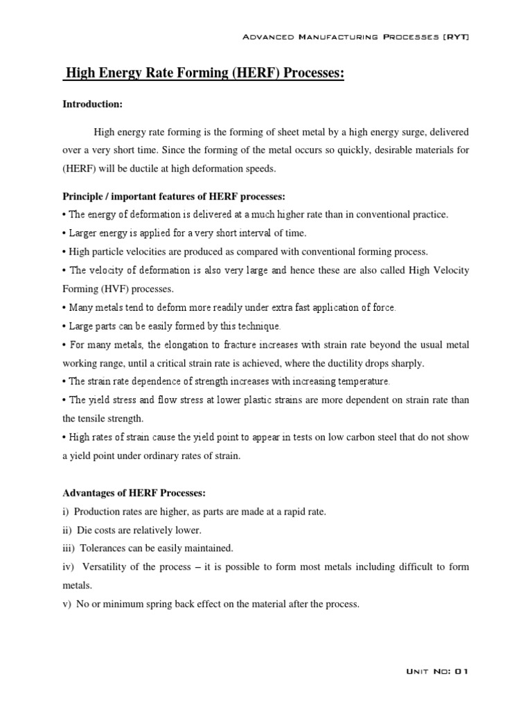 High Energy Rate Forming (HERF) Processes:: Advanced Manufacturing ...