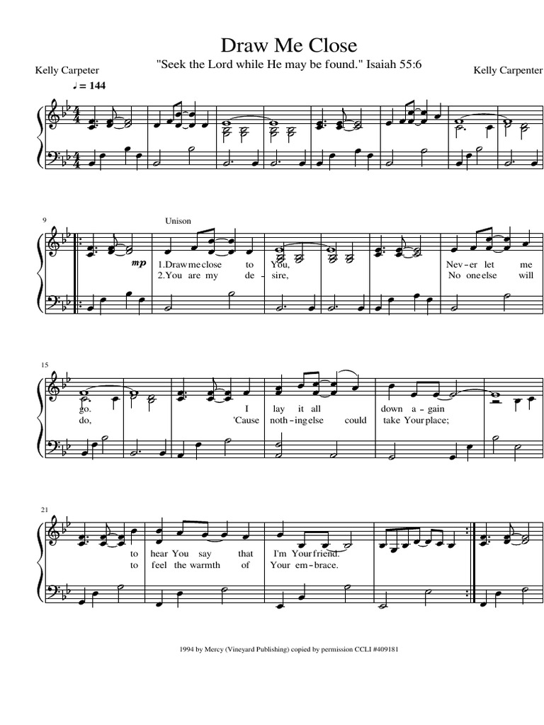 Draw Me Close to You Sheet Music | PDF