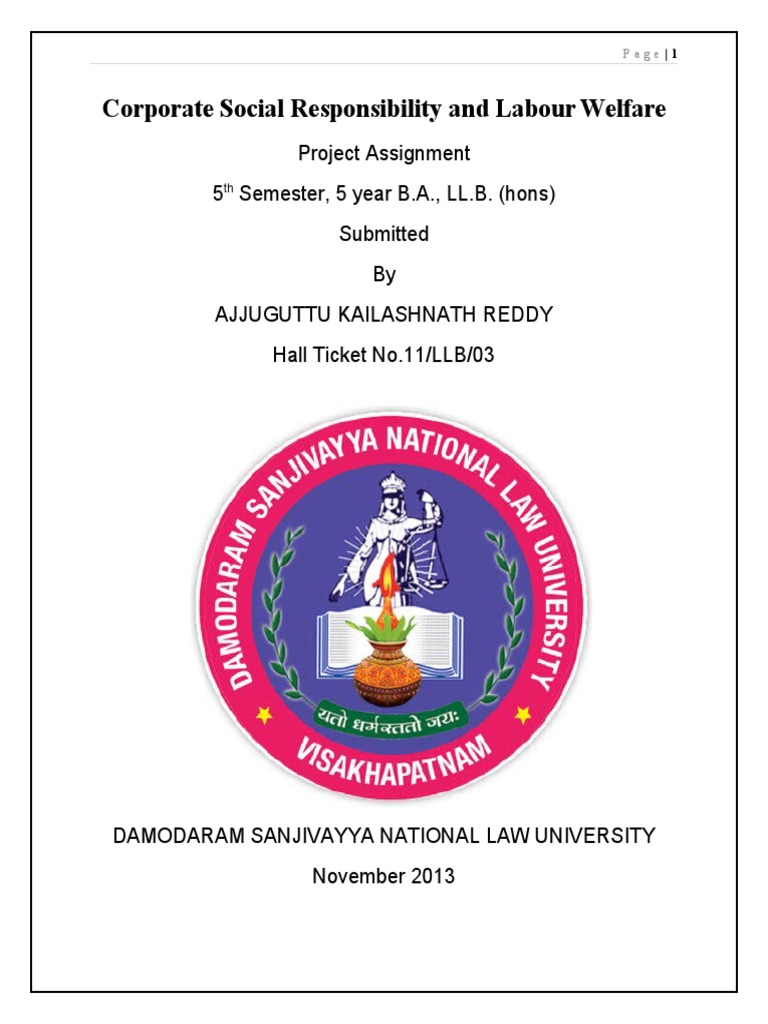 CSR & Labour Welfare Project | PDF | Corporate Social Responsibility ...