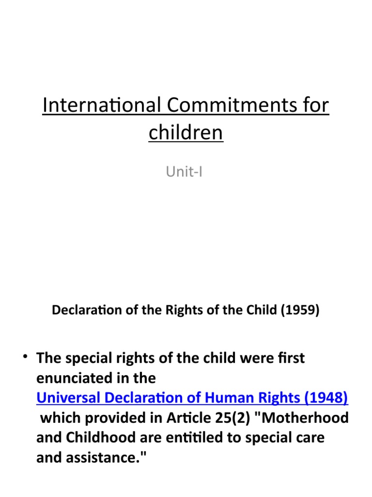 International Commitments For Children | PDF | Legal Guardian ...