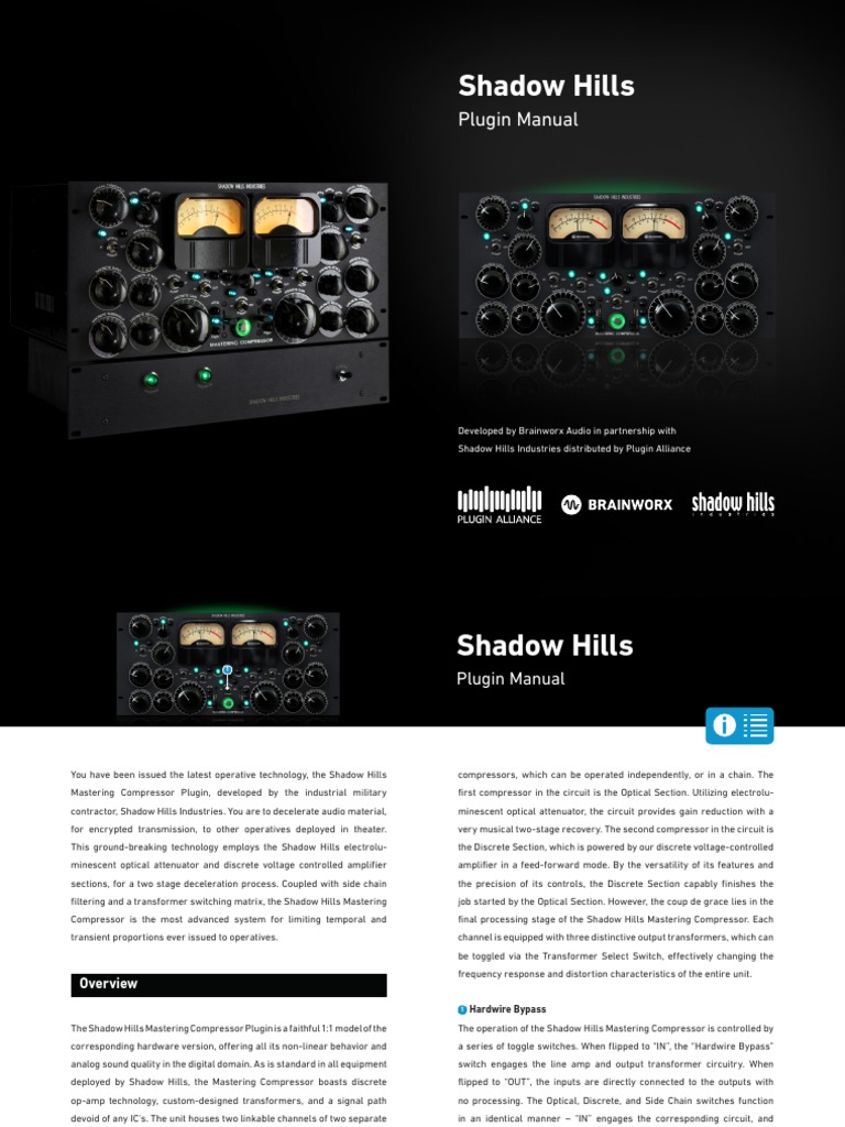 Shadow Hills: Plugin Manual | PDF | Audio Engineering | Sound Recording