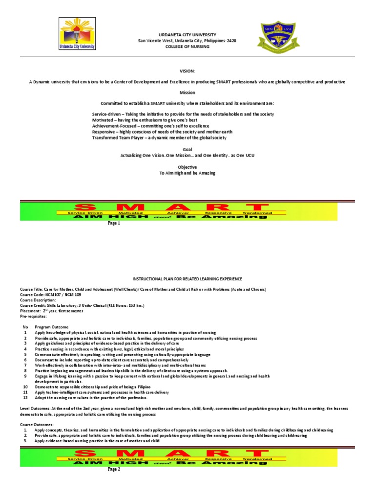 NCM 107-109 OB Ward Clinical Instructional Plan | PDF | Nursing | Childbirth