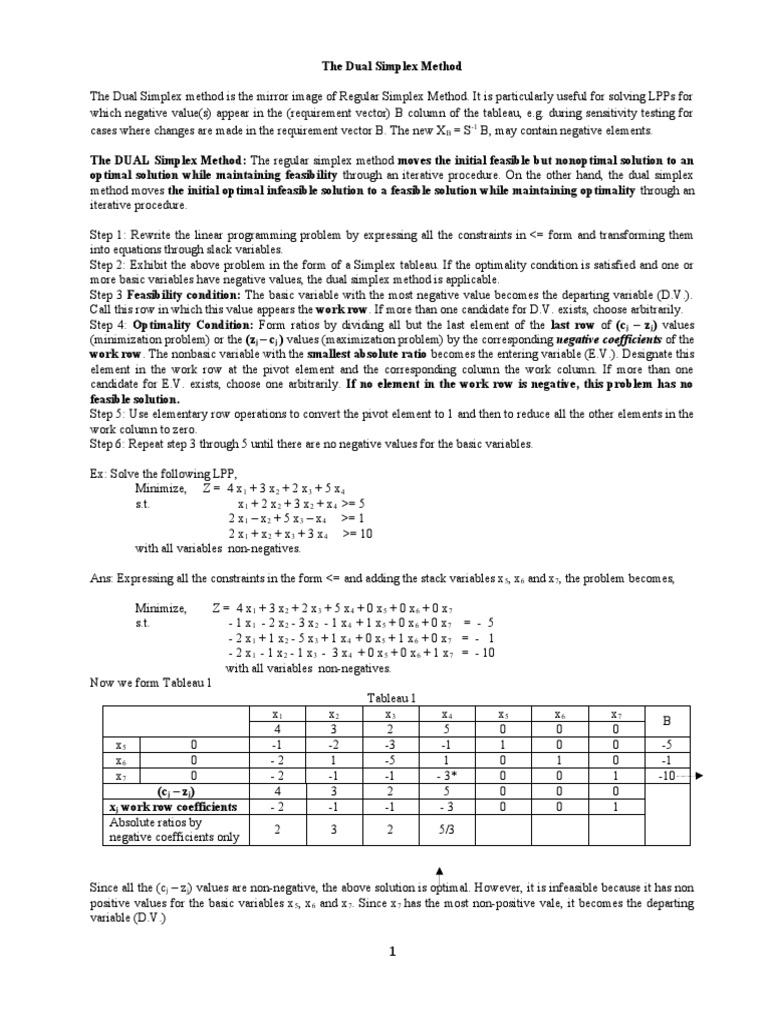 Dual Simplex Method & Sensitivity Analysis | PDF | Mathematical ... Dual Simplex Method & Sensitivity Analysis | PDF | Mathematical ...