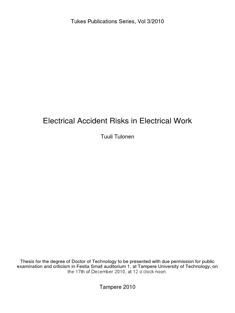 Electrical Accident Risks in Electrical Work PDF | PDF | Risk | Risk ...