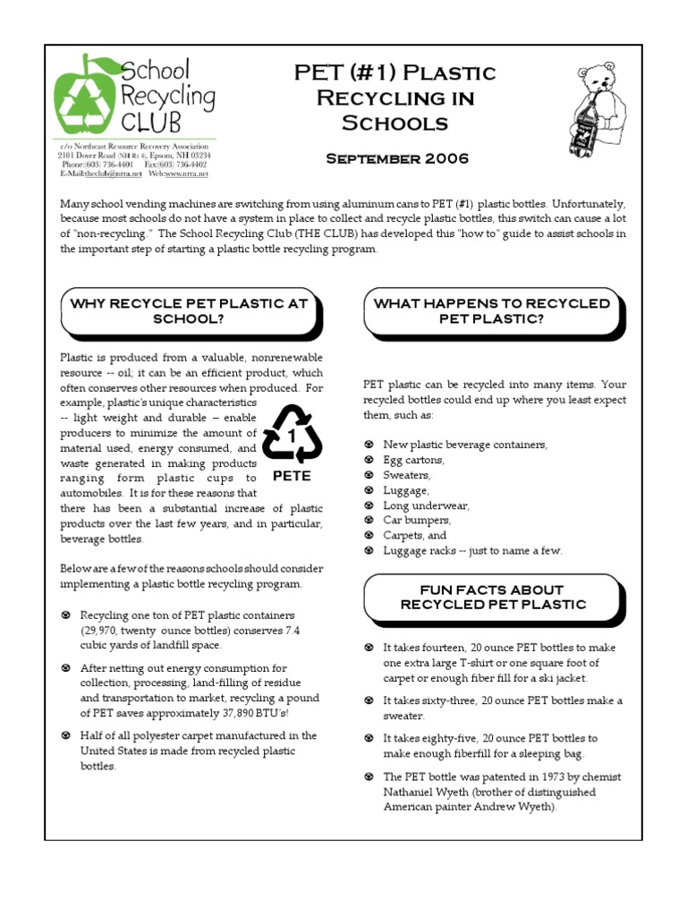 How To Recycle Plastic Bottles - School Recycling Club | PDF ...