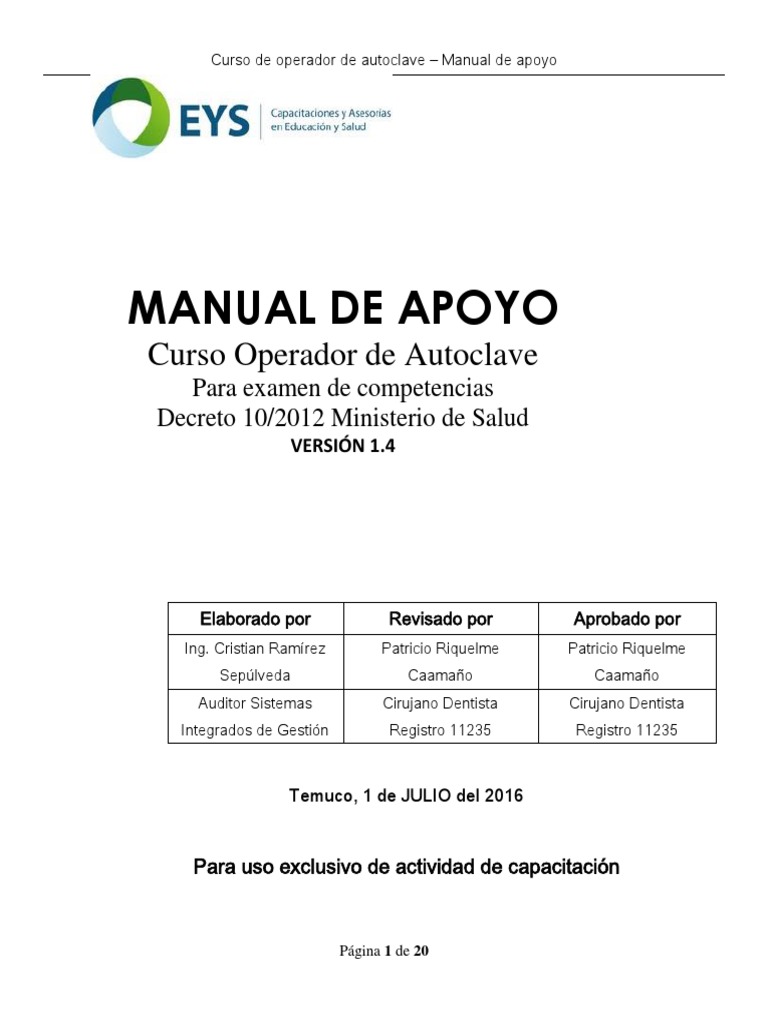 Manual Curso Autoclave 2019 | PDF | Esterilización (Microbiología) | Agua Manual Curso Autoclave 2019 | PDF | Esterilización (Microbiología) | Agua