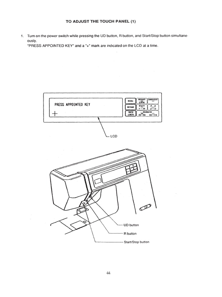 Janome MC 8000 TOUCHSCREEN RESET Instructions PDF | PDF