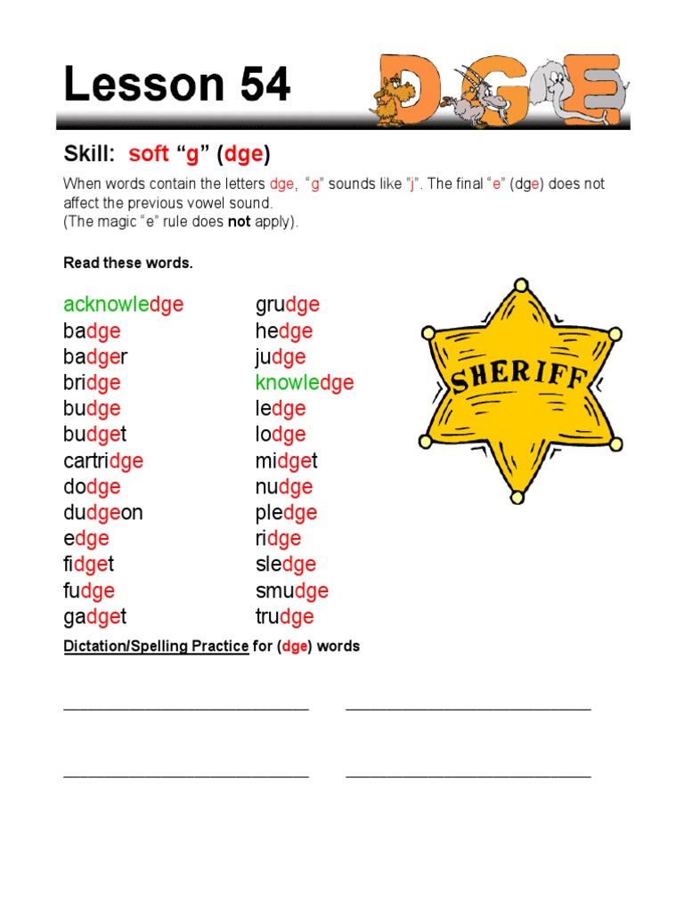 Lesson 54 Soft G (Dge) | PDF