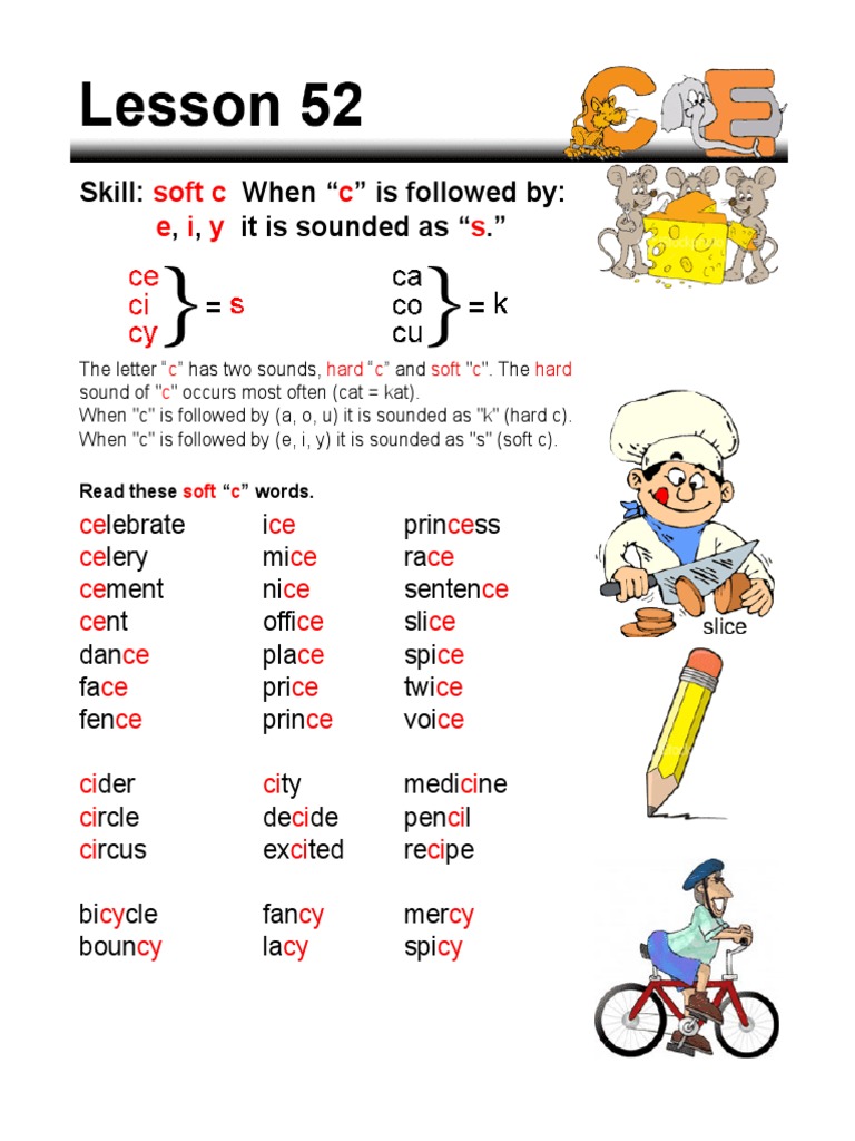 Lesson 52 Soft C (Ce, Ci, Cy) | PDF