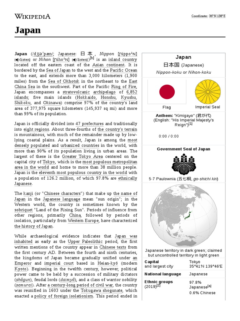 Japan and It's Colonies | PDF | Japan | Empire Of Japan