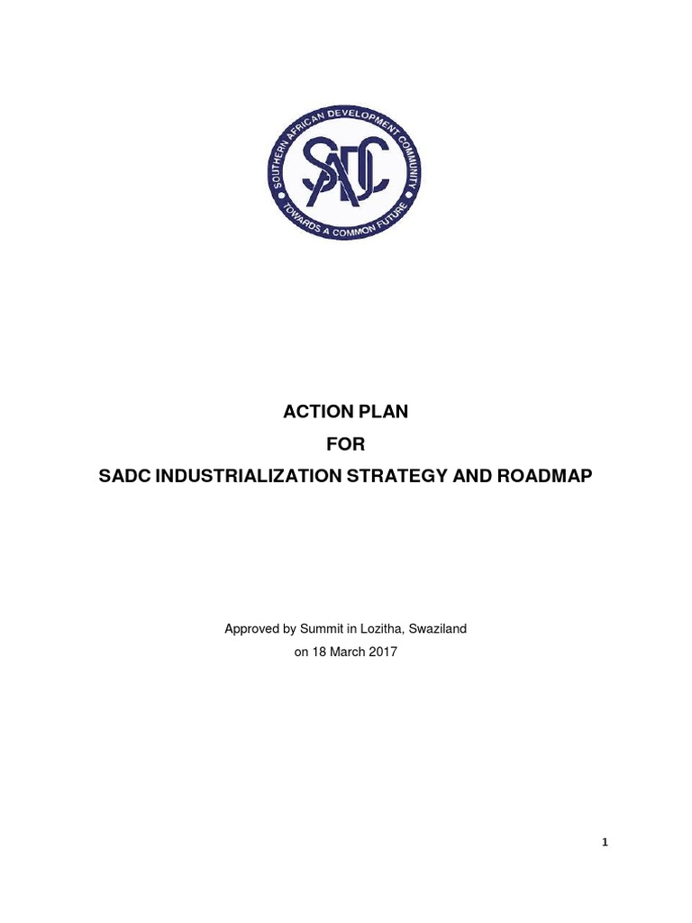 Action Plan For SADC Industrialization Strategy and Roadmap PDF | PDF ...