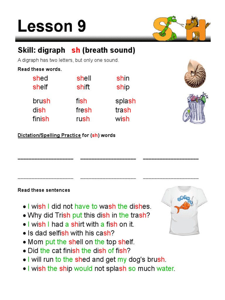 Lesson 9 Digraph (SH) | PDF