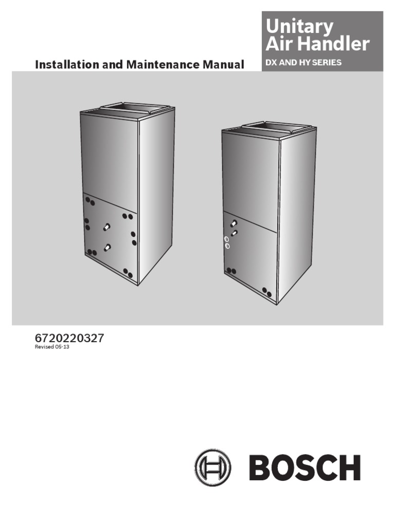 AHU Series Unitary Air Handler: Installation and Maintenance Manual ...