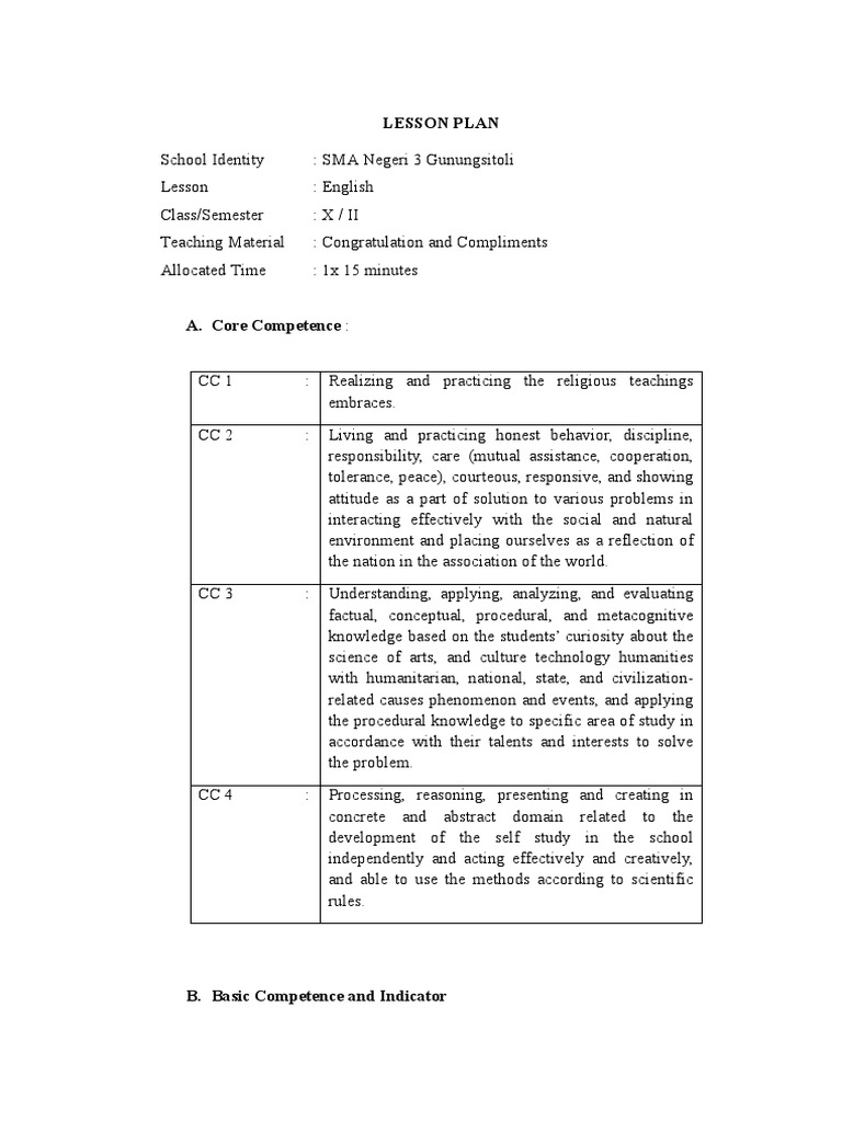 Lesson Plan | Download Free PDF | Competence (Human Resources ...