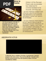 Aberratio Ictus | PDF | Intention (Criminal Law) | Assault