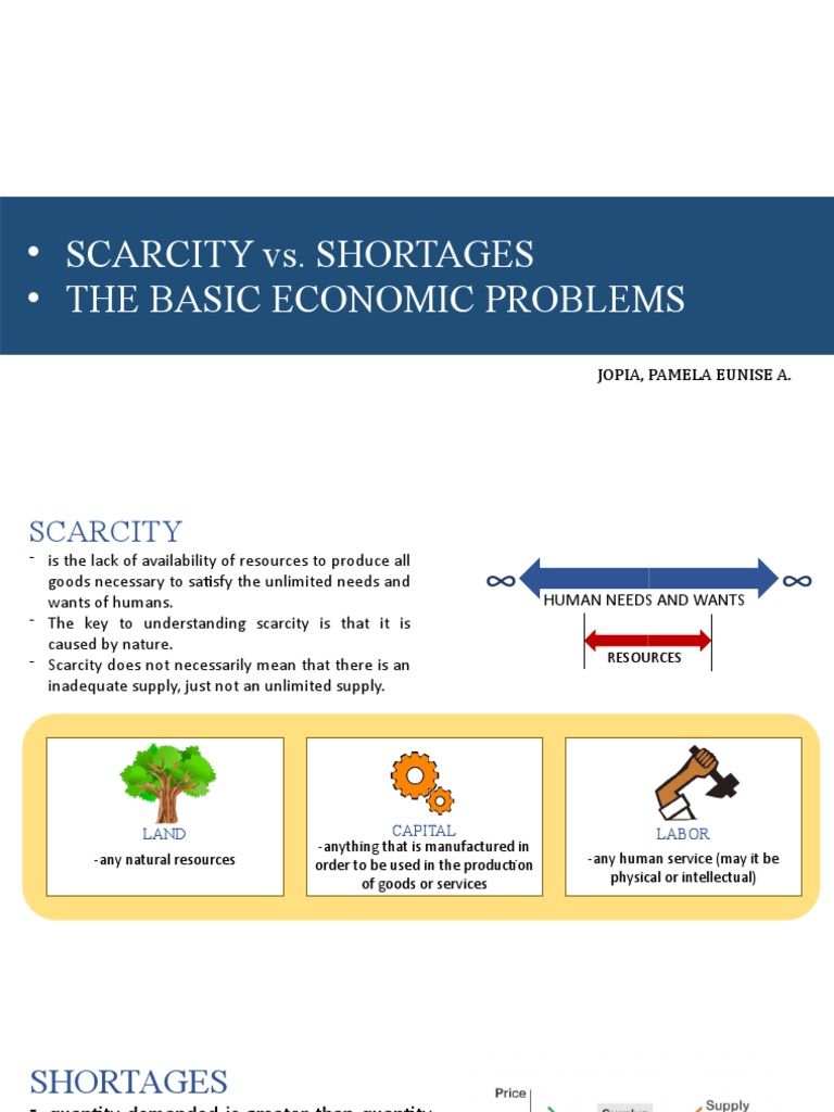 Scarcity vs. Shortages: Understanding the Basic Economic Problems | PDF ...