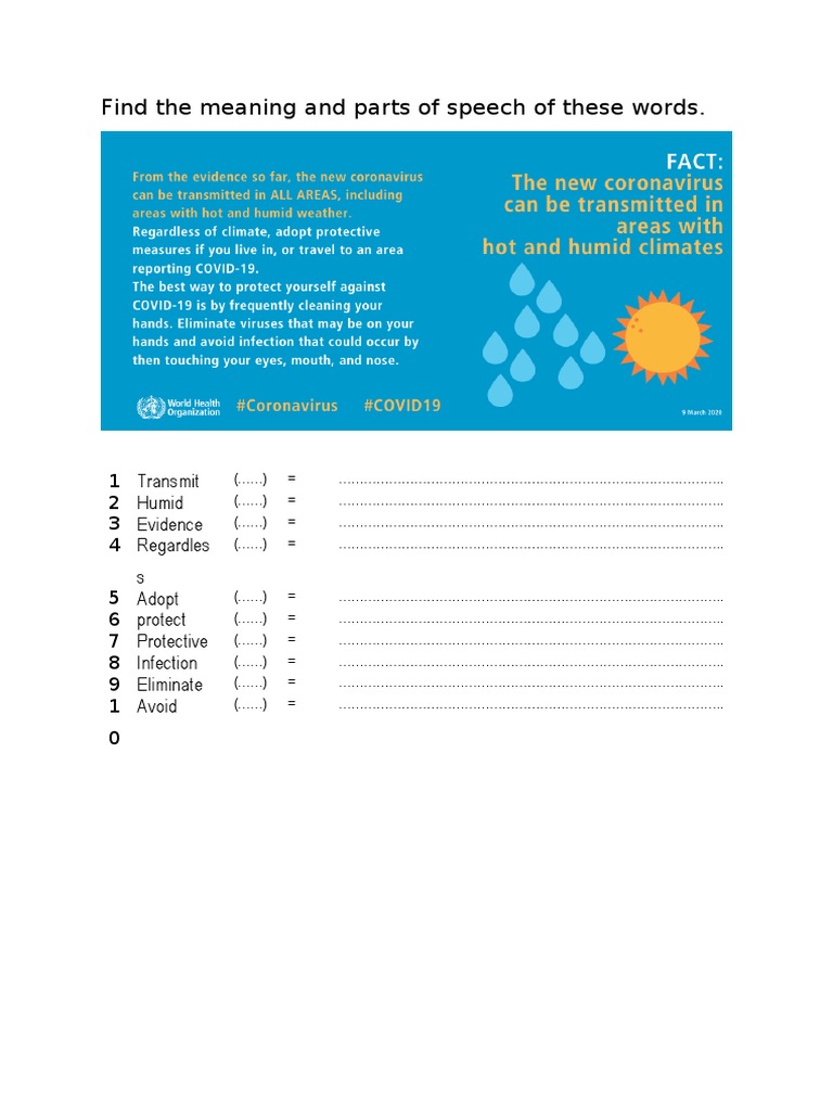 Word Meanings and Parts of Speech | PDF
