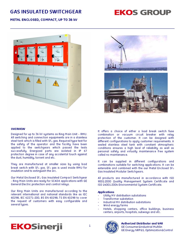 Compact 36 kV Gas Insulated Switchgear for Reliable Medium Voltage ...