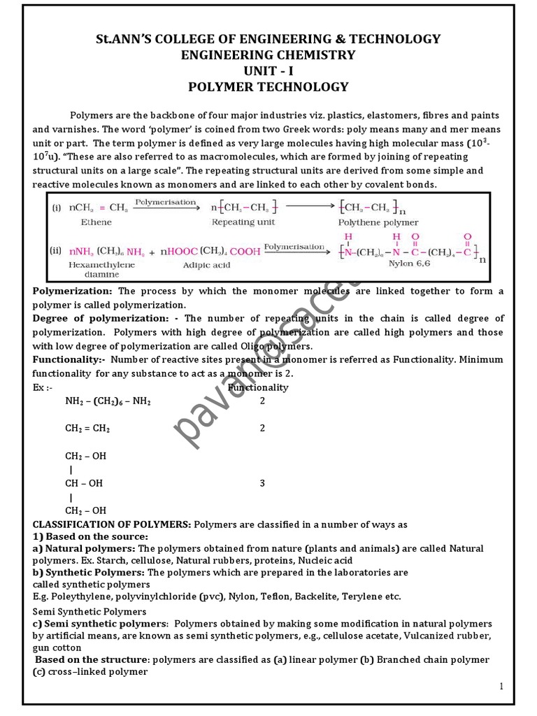 ST - Ann'S College of Engineering & Technology Engineering Chemistry ...