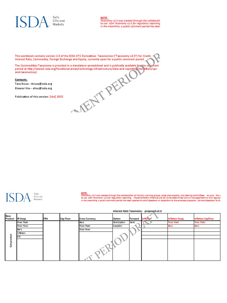 2015 Mar 25 Isda Taxonomy v2 0 Eq CR FX Ir Comment Period v4 | PDF ...