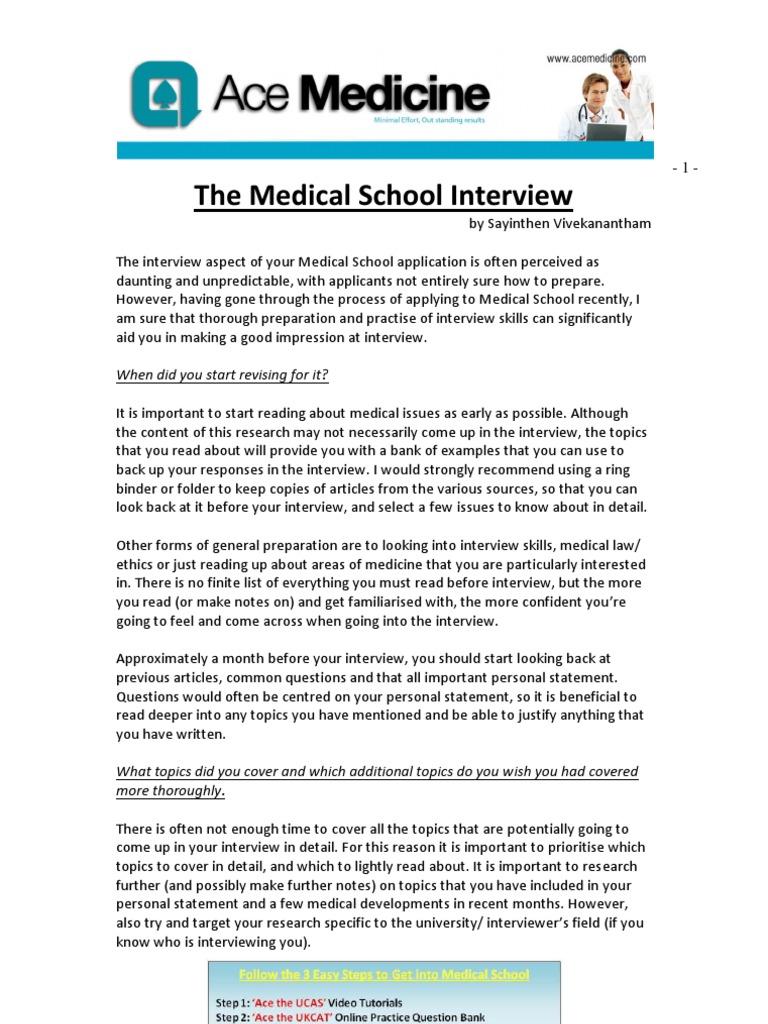 Insiders Guide To The Medical School Interview | PDF | Interview ...