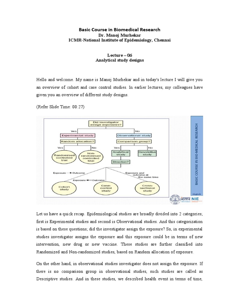 Lec-06 Analytical Study Designs | PDF | Cohort Study | Relative Risk