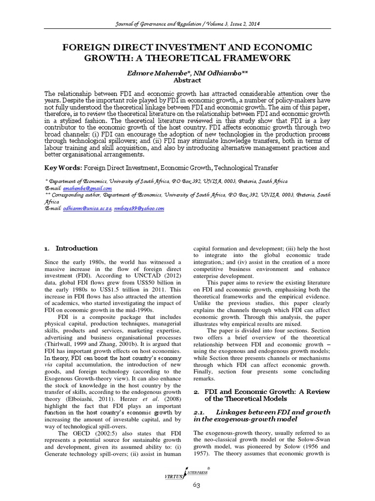 Exogenous and Endogenous | PDF | Foreign Direct Investment | Economic ...