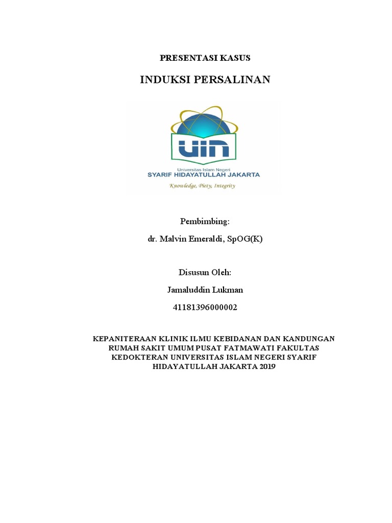 Induksi Persalinan oleh dr. Malvin Emeraldi | PDF