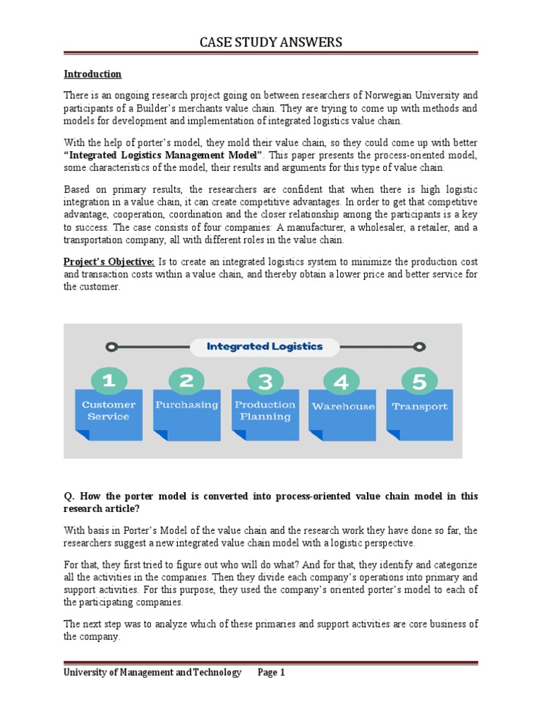 Integrated Logistics Management Model | PDF | Value Chain | Transaction ...