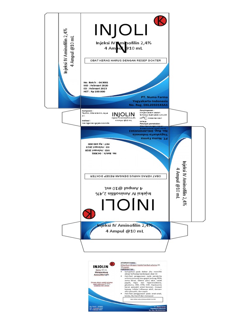 Desain Kemasan Injeksi Teofilin | PDF