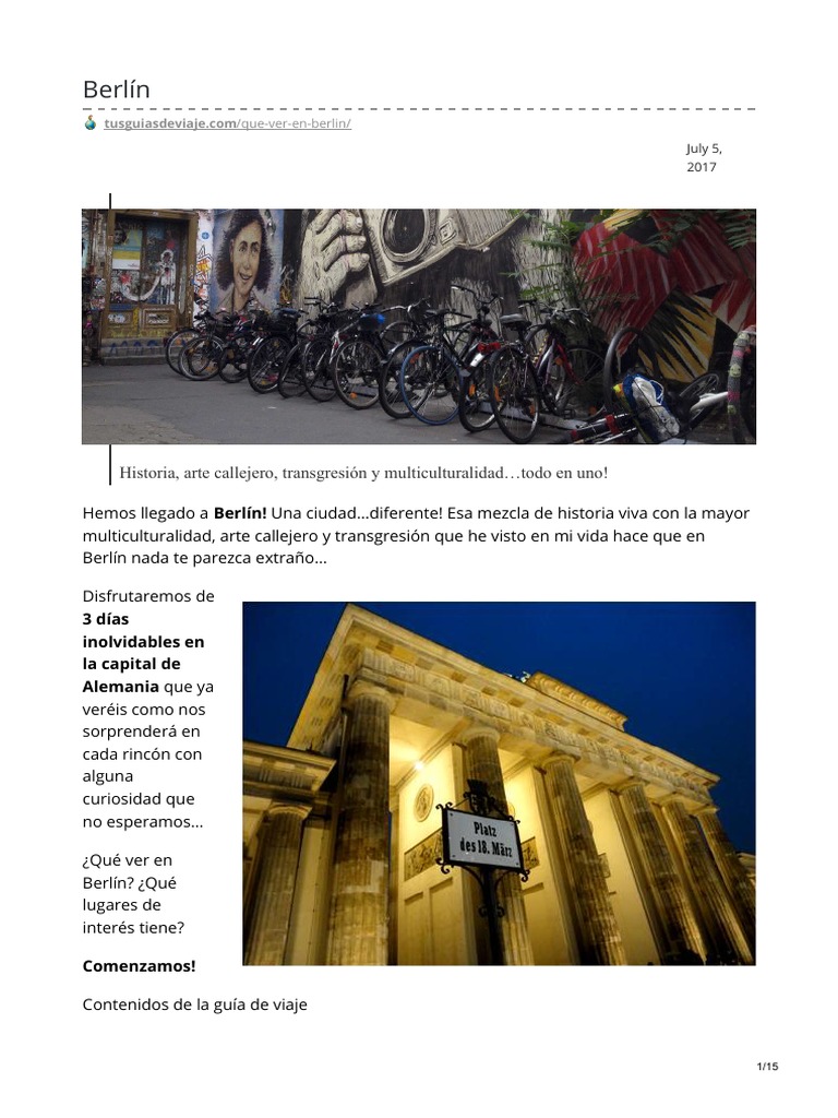 Guía de Berlín en PDF: Qué ver y hacer | PDF | Berlina
