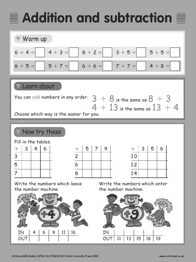 Addition and Subtraction: Warm Up | PDF | Arithmetic | Teaching Mathematics