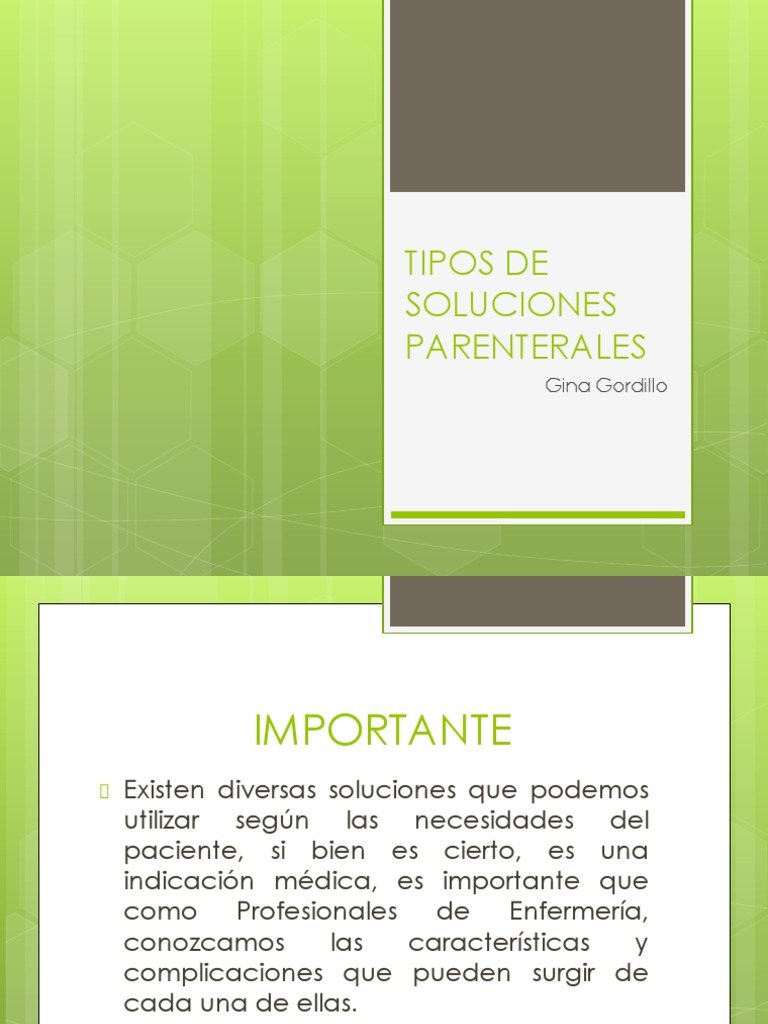 Tipos de Soluciones Parenterales PDF | PDF | Concentración ... Tipos de Soluciones Parenterales PDF | PDF | Concentración ...