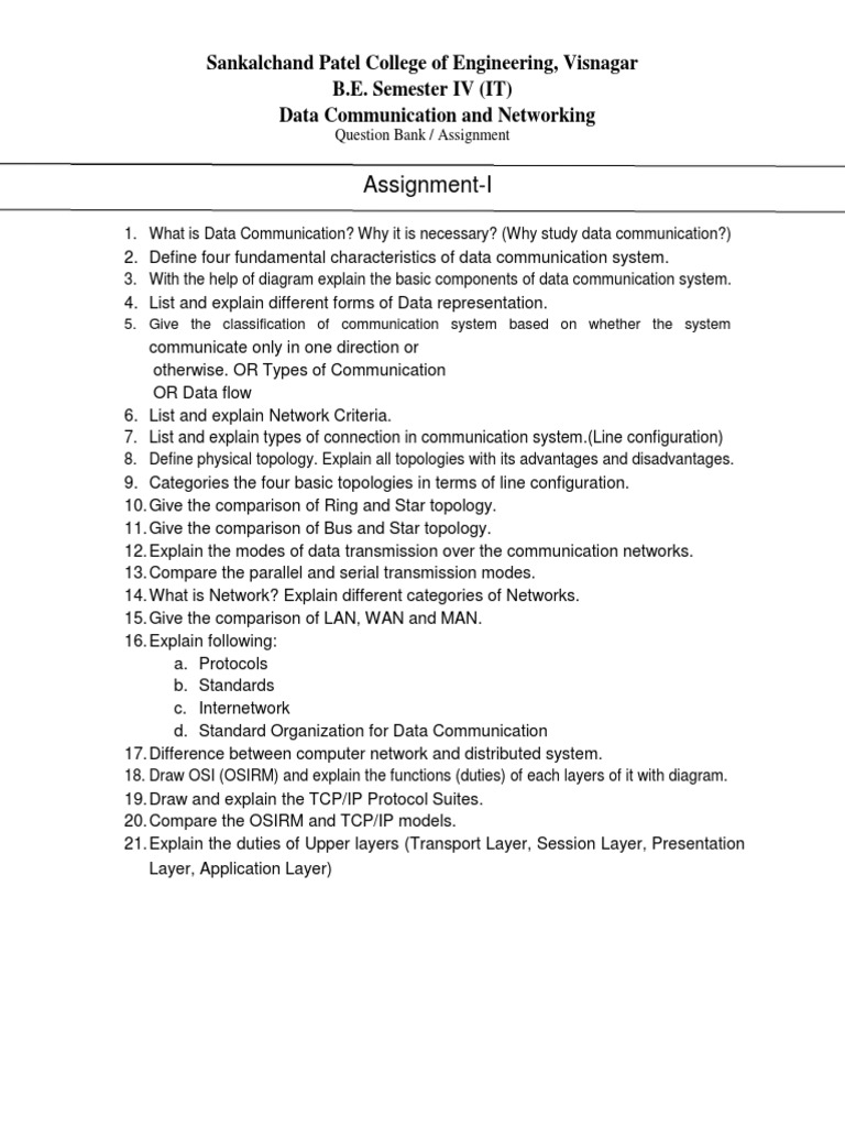 Assignment DCN Assignment | PDF | Ethernet | Network Topology