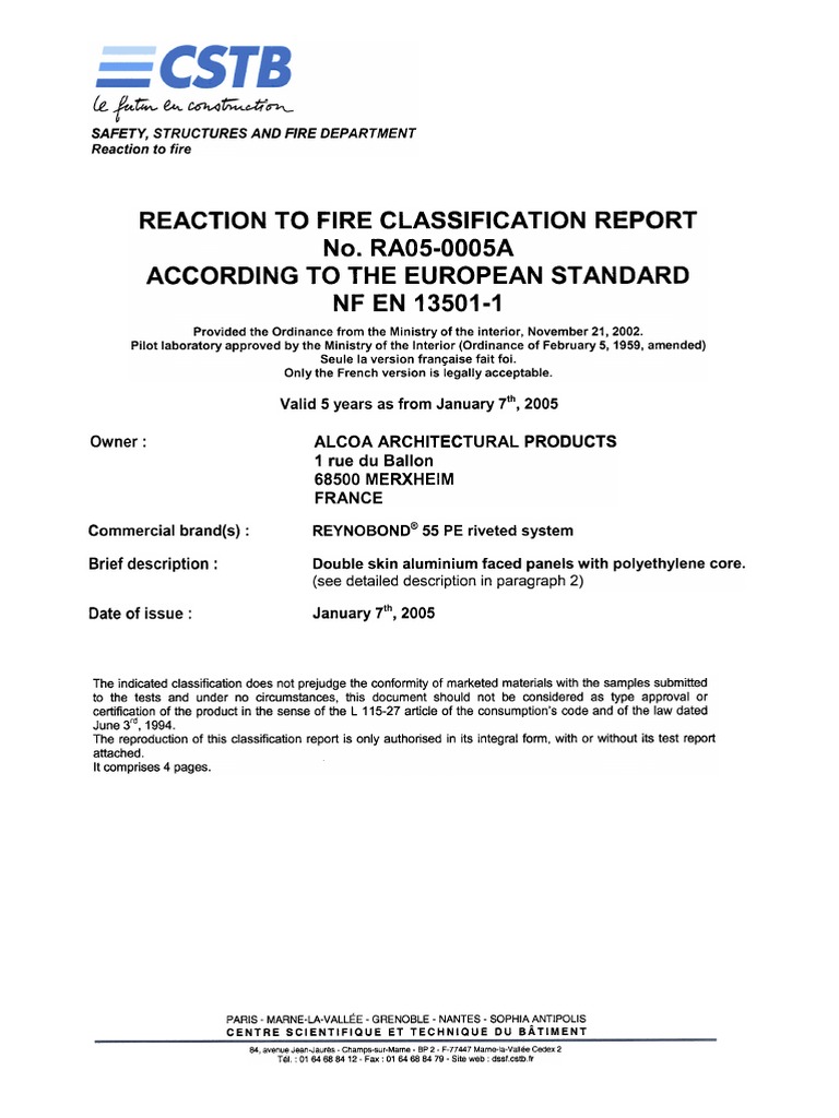 Reynobond Pe B S2d0 Ra05 0005a Gb Pdf Building Materials
