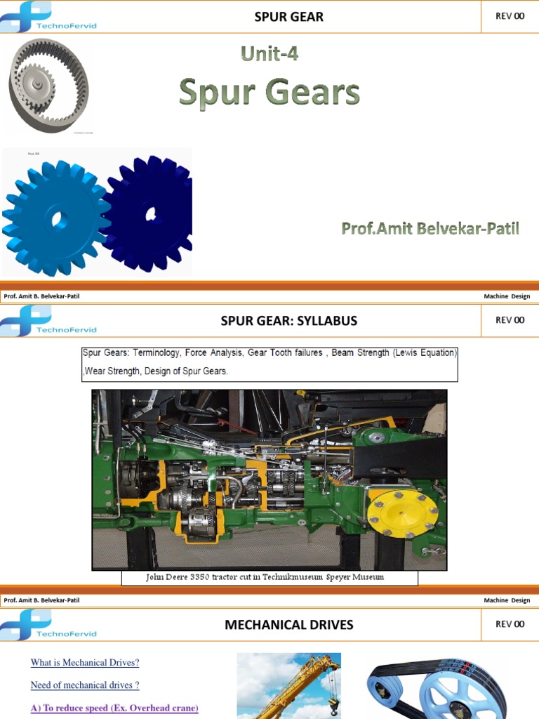 Unit 4 - Spur Gear - ABP PDF | PDF | Gear | Kinematics