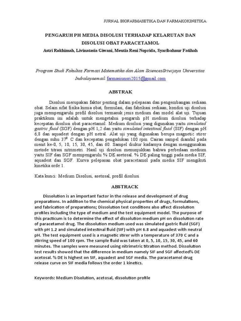Jurnal Disolusi 6A | PDF