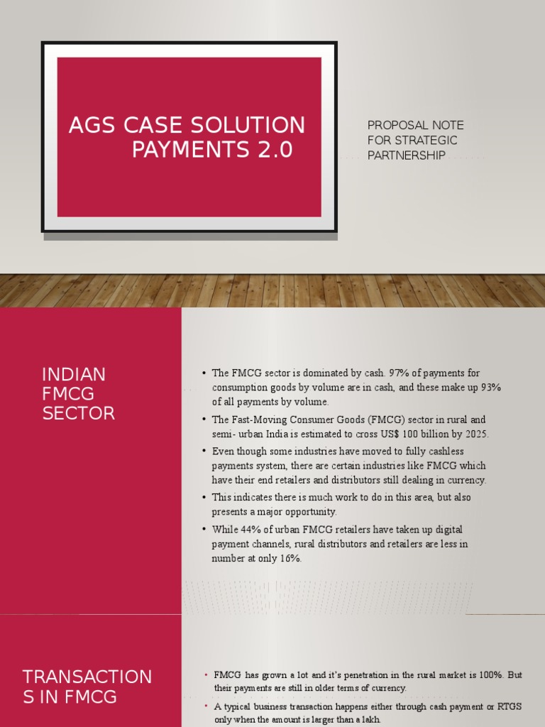 Ags Case Solution Payments 2.0: Proposal Note For Strategic Partnership | PDF | Retail | Point ...