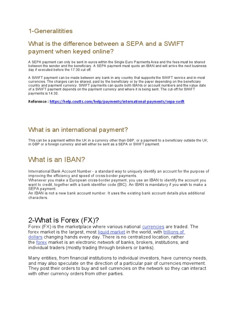 What Is The Difference Between A SEPA and A SWIFT Payment When Keyed ...
