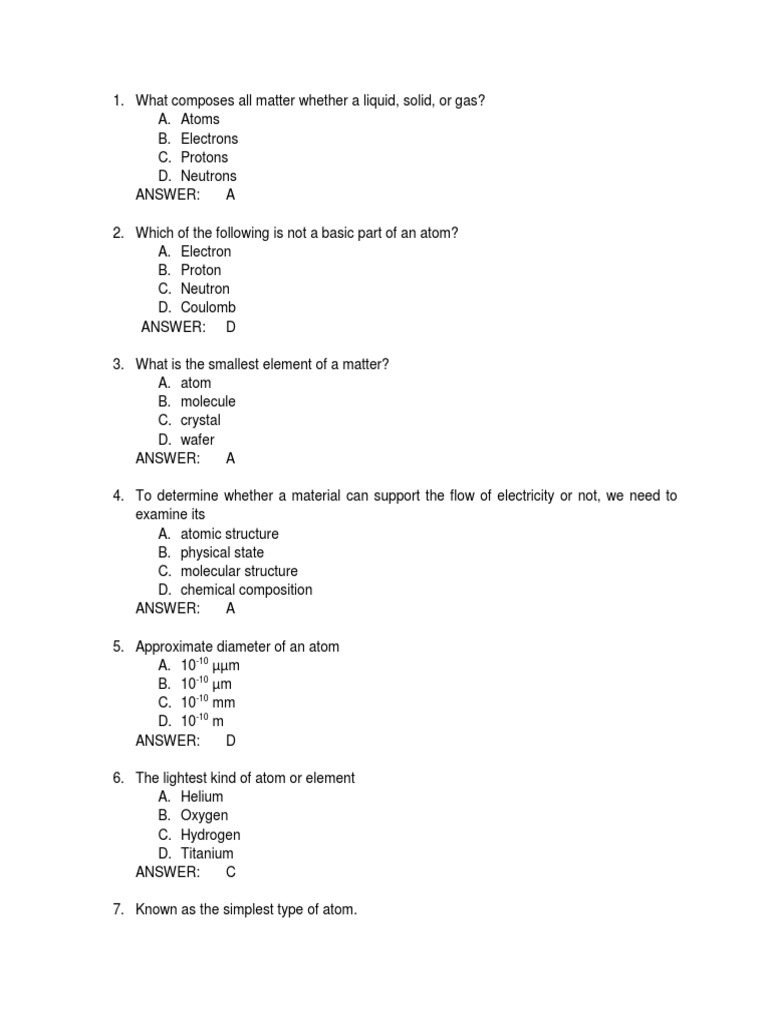 MCQ of Villamor Electronics Books PDF | PDF | Ion | Atoms