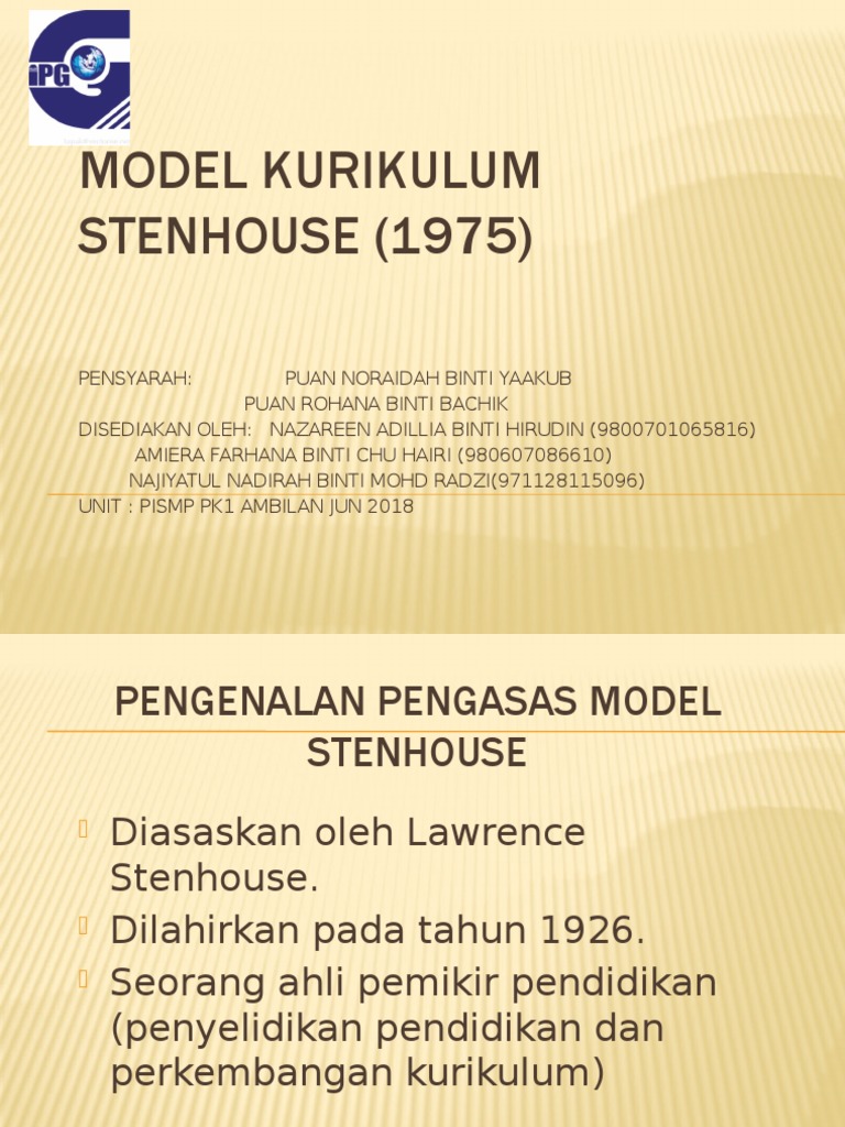 Model Kurikulum Stenhouse | PDF