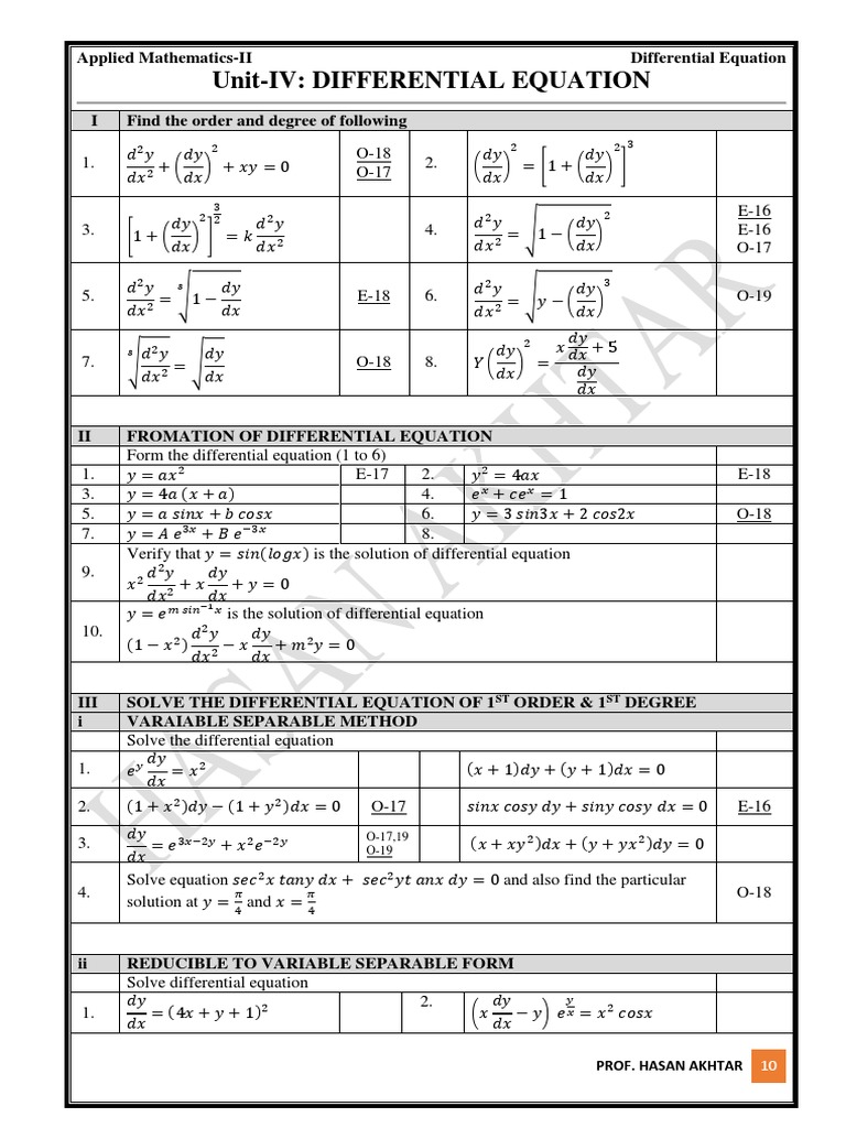 Differential Equation PDF | PDF | Differential Equations | Equations