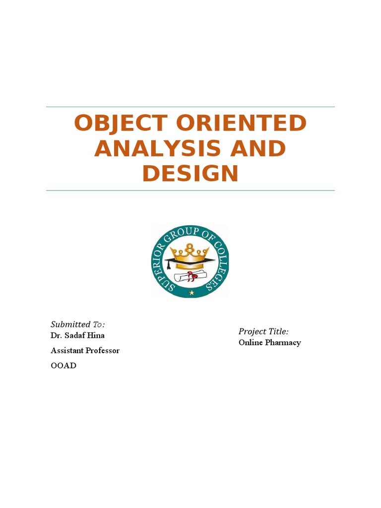 OOAD Project Task 1 | PDF | Receipt | Prescription Drugs