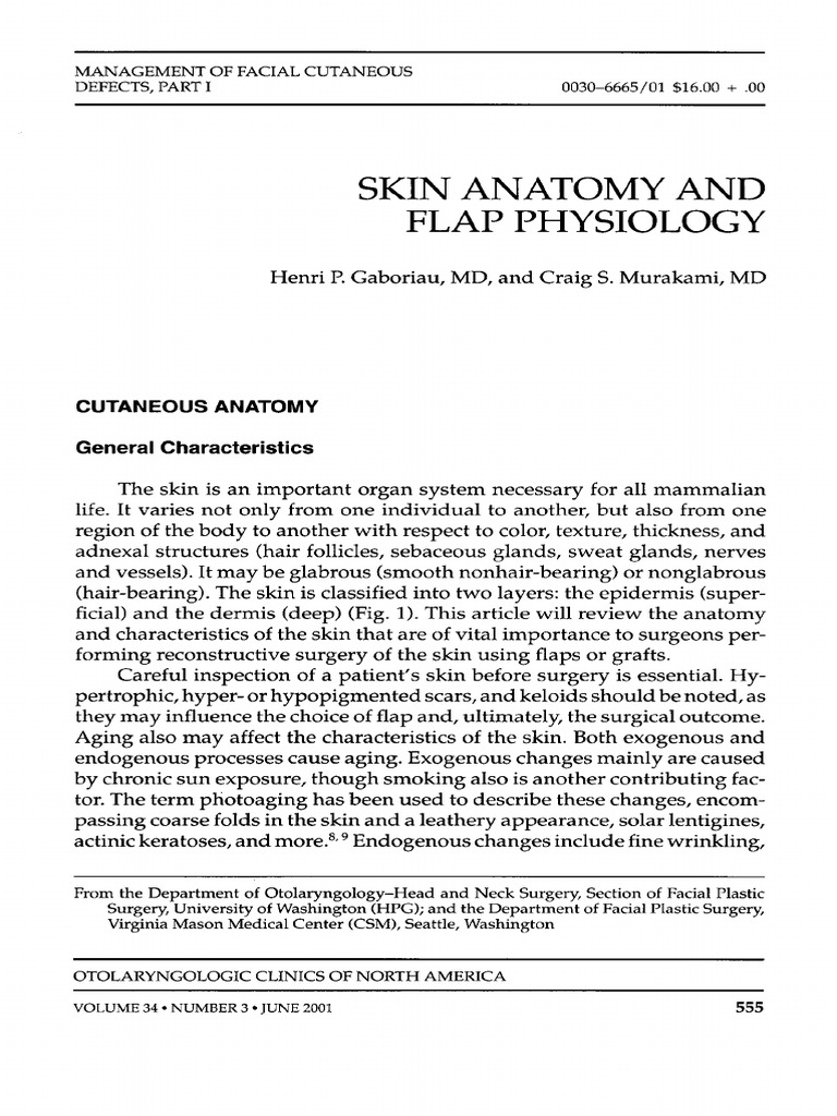 Skin Anatomy and Flap Physiology: P. S. MD | PDF | Epidermis | Skin