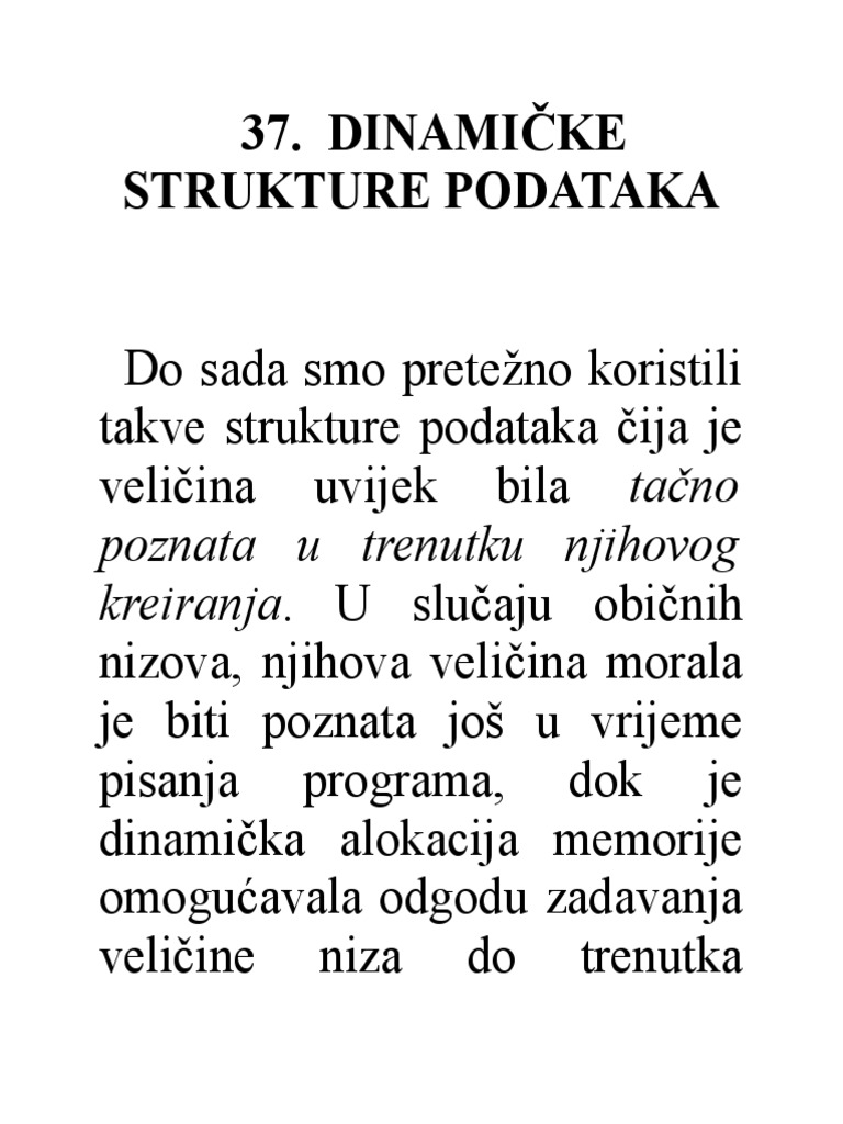 CPP - Dinamicke Strukture Podataka | PDF