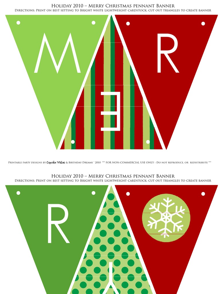 Merry Christmas Pennant Banner 2010 | PDF | Home & Garden
